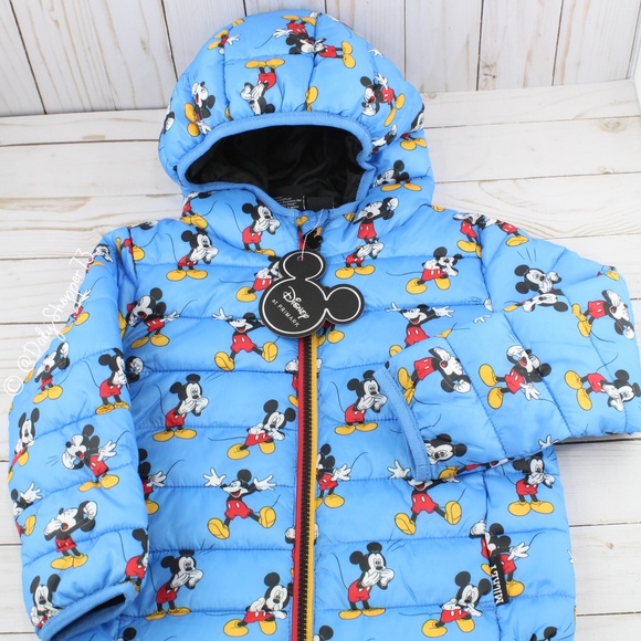 Disney | Jackets & Coats | Disney Babytoddler Mickey Mouse Puffer Coat ...